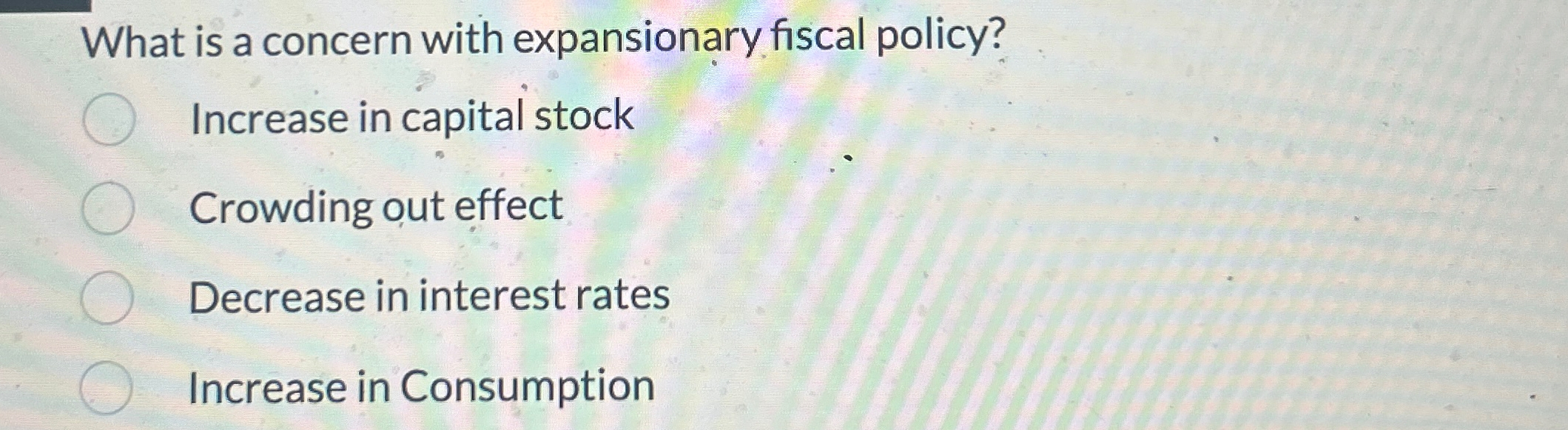 Solved What is a concern with expansionary fiscal | Chegg.com