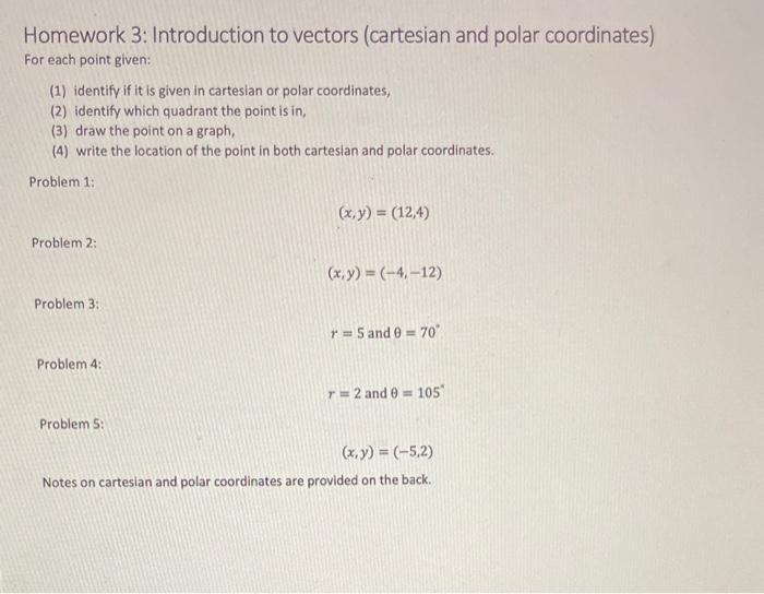 Solved Homework 3 Introduction To Vectors Cartesian And