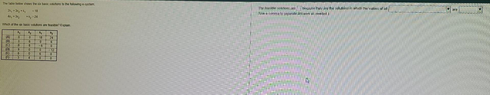 Solved The table below shows the six basic solutions to the | Chegg.com