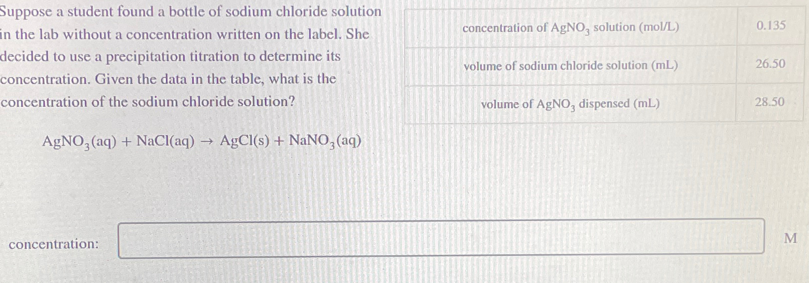 Solved Suppose a student found a bottle of sodium chloride | Chegg.com