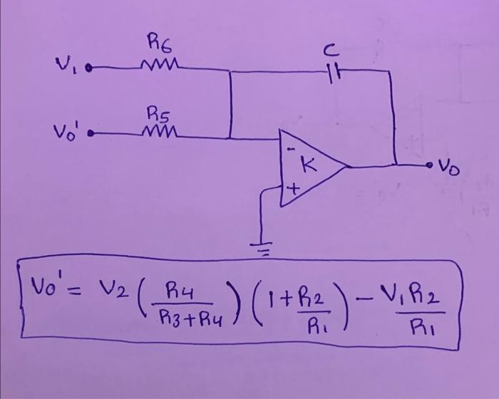 Solved V0′=V2(R3+R4R4)(1+R1R2)−R1V1R2 | Chegg.com