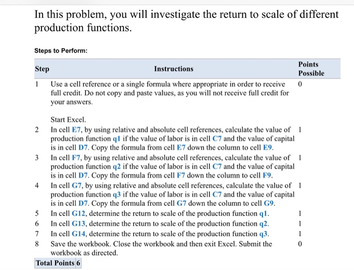 Solved In this problem, you will investigate the return to | Chegg.com