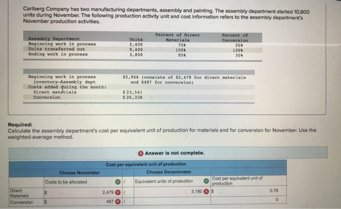 Solved Carlberg Company has two manufacturing departments, | Chegg.com