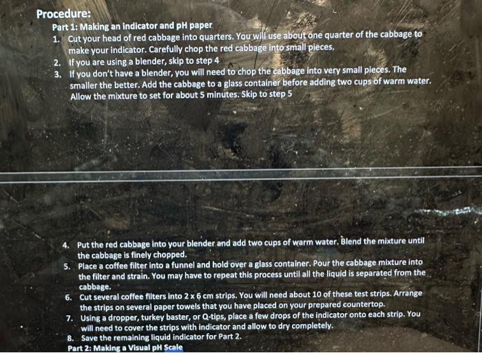 Solved Lab 8.2: Determining pH with Red Cabbage Paper | Chegg.com