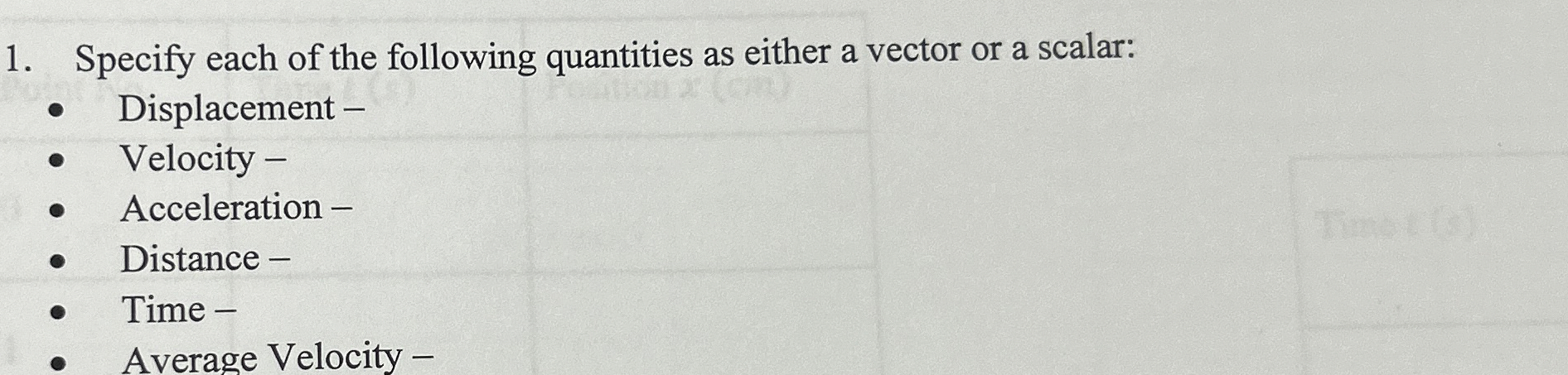 Solved Specify each of the following quantities as either a | Chegg.com