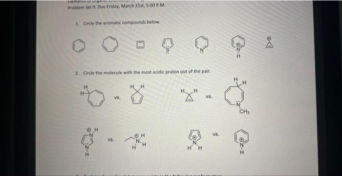 Solved 2. Circle the molecule with the most acidic proton | Chegg.com