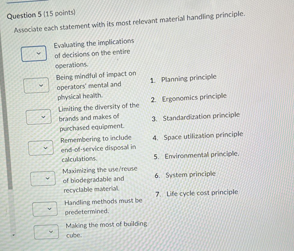 Solved Question 5 (15 ﻿points)Associate each statement with | Chegg.com