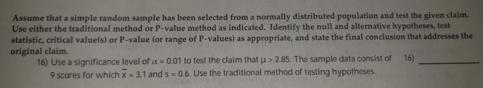 Solved Assume that a simple random sample has been selected | Chegg.com