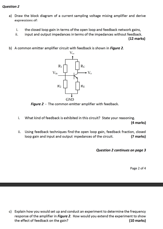 Solved Question 2a) ﻿Draw the block diagram of a current | Chegg.com