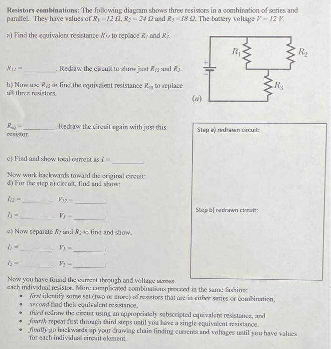 Solved Resistors combinations: The following diagram shows | Chegg.com