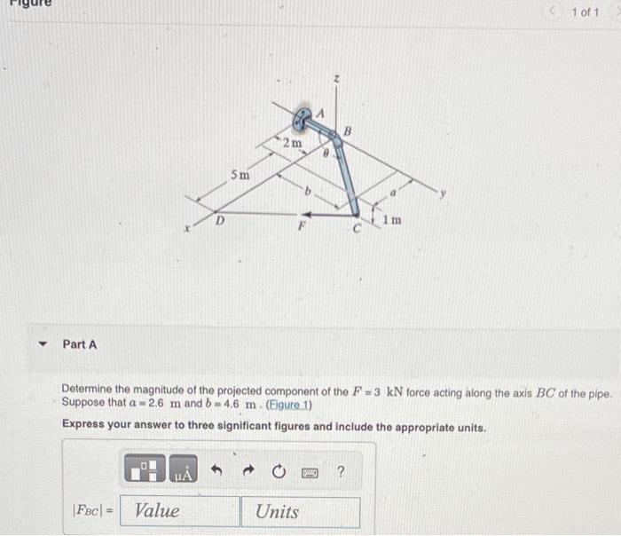 Solved Determine the magnitude of the projected component of | Chegg.com