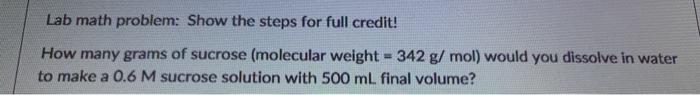 Solved Lab math problem: Show the steps for full credit! How | Chegg.com