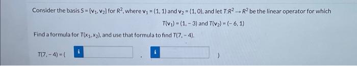 Solved Consider the basis S = {V₁, V₂} for R2, where v₁ = | Chegg.com