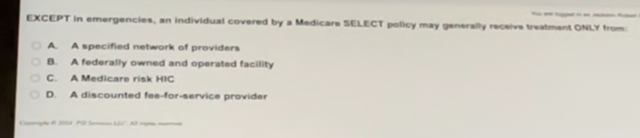 Solved EXCEPT in emergencies, an individual covered by a | Chegg.com