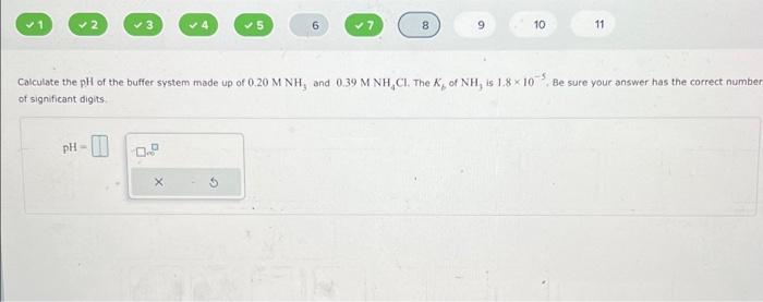 Solved 2 pH = 3 4 X 6 7 00 8 9 Calculate the pH of the | Chegg.com