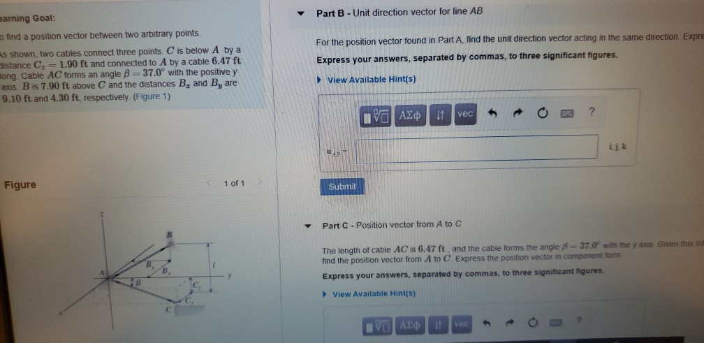 Solved Part A - Position vector from A to B Learning Goal: | Chegg.com