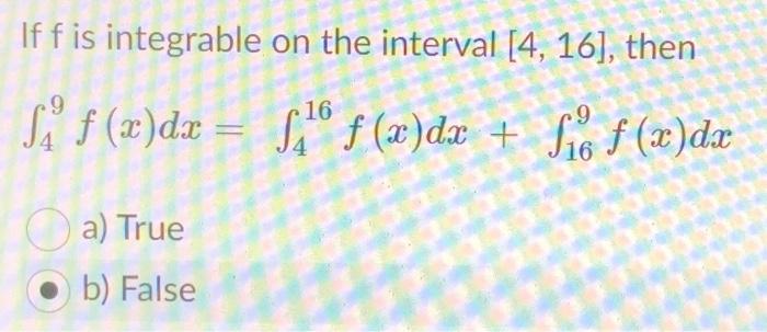 Solved If fis integrable on the interval [2, 6], then 6 2 Sº | Chegg.com