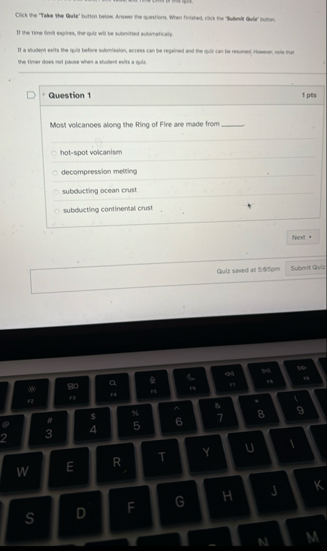 Click the "Take the Quiz' button below. Answer the | Chegg.com
