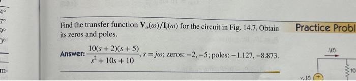 Solved Find the transfer function Vo(ω)/Ii(ω) for the | Chegg.com