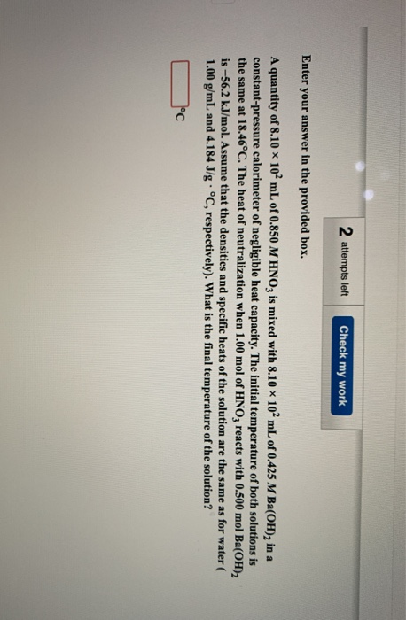 Solved 2 attempts left Check my work Enter your answer in | Chegg.com