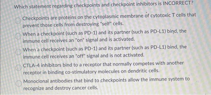 Solved Which statement regarding checkpoints and checkpoint | Chegg.com
