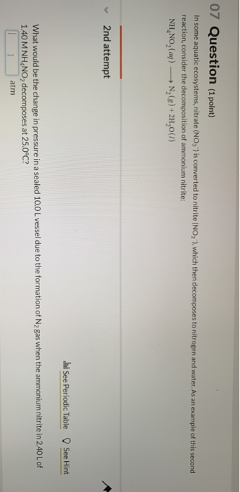 Solved 07 Question (1 point) In some aquatic ecosystems, | Chegg.com