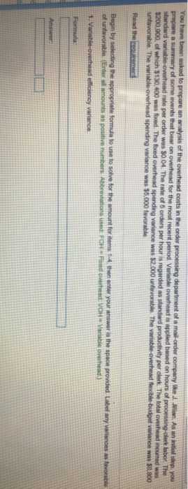 Solved Find the following: 1. Variable-overhead efficiency | Chegg.com