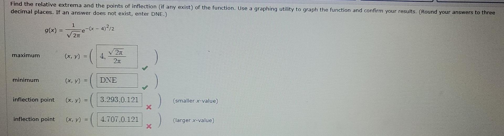Solved Find the relative extrema and the points of | Chegg.com