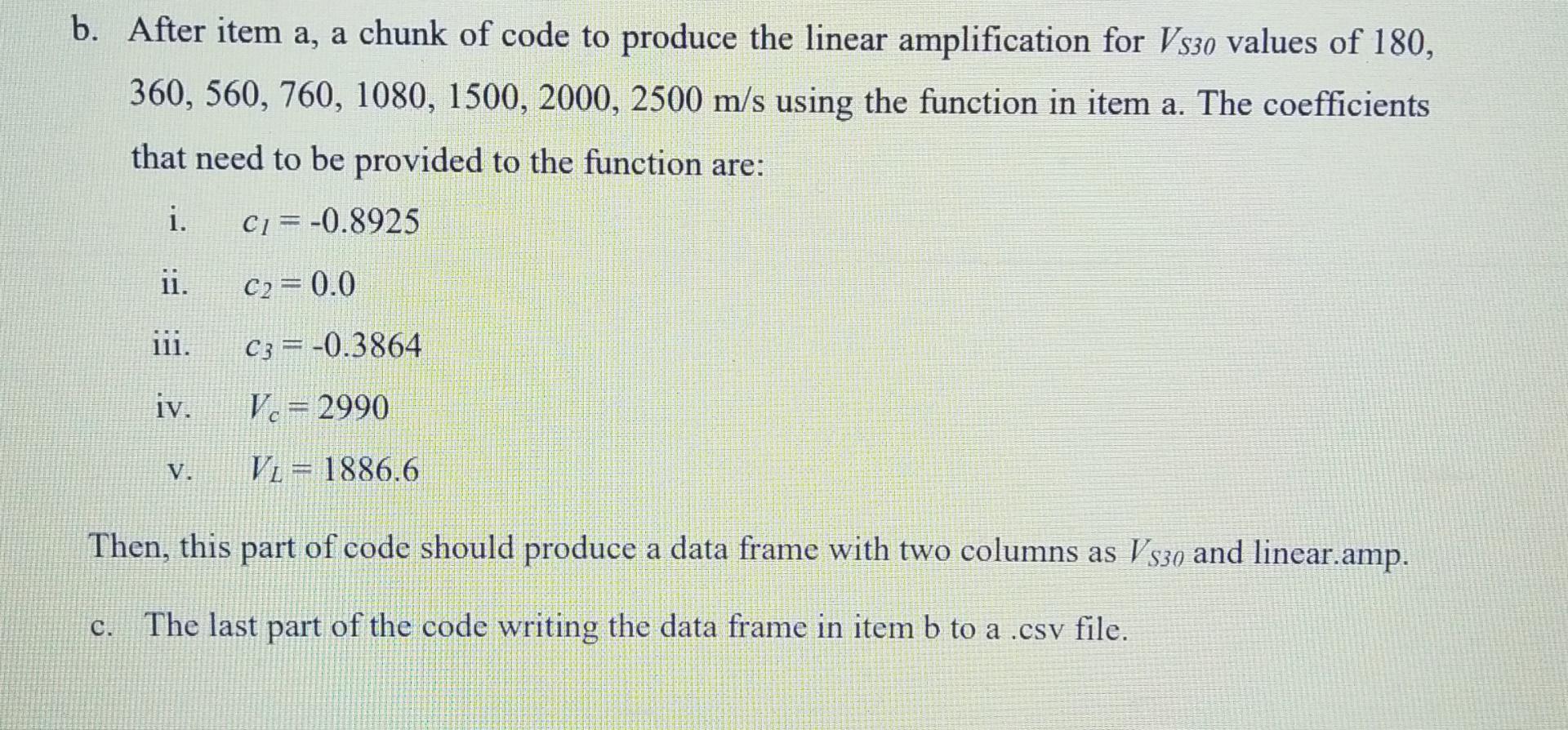 Solved b. After item a, a chunk of code to produce the | Chegg.com