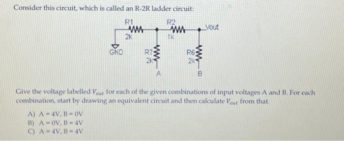 Solved Consider this circuit, which is called an R-2R ladder | Chegg.com