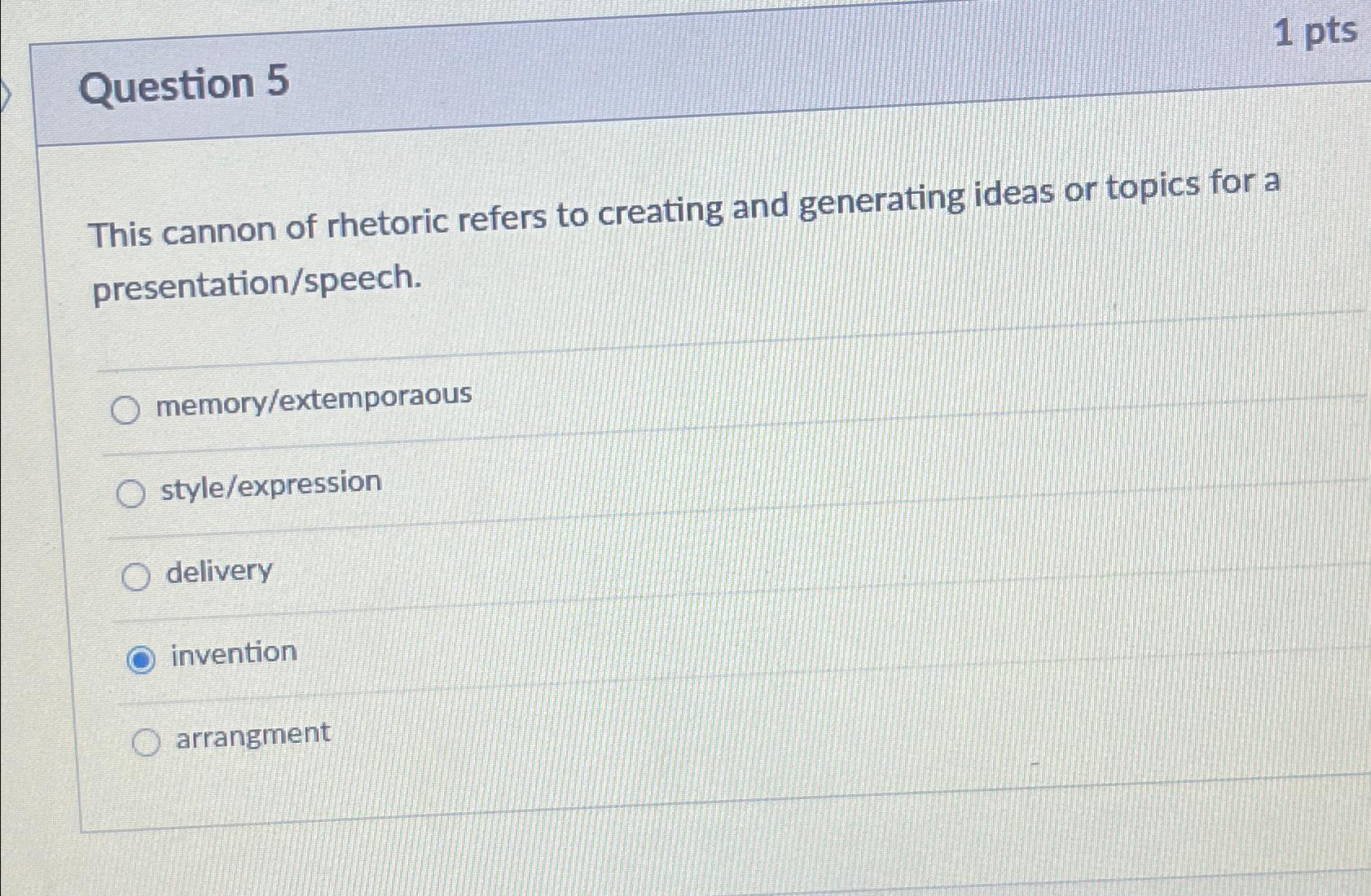 Solved Question 51 ﻿ptsThis cannon of rhetoric refers to | Chegg.com