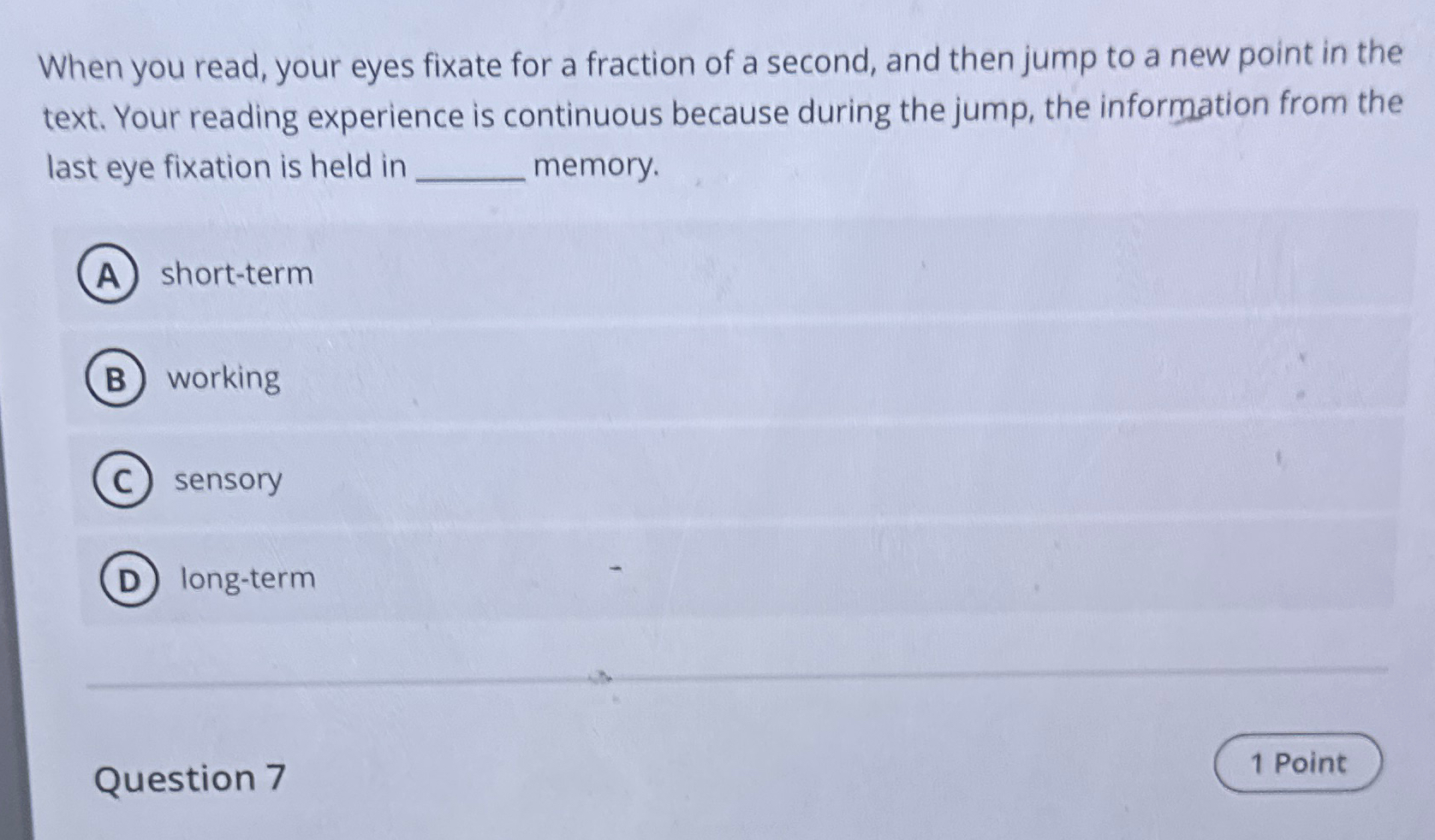 Solved When you read, your eyes fixate for a fraction of a | Chegg.com