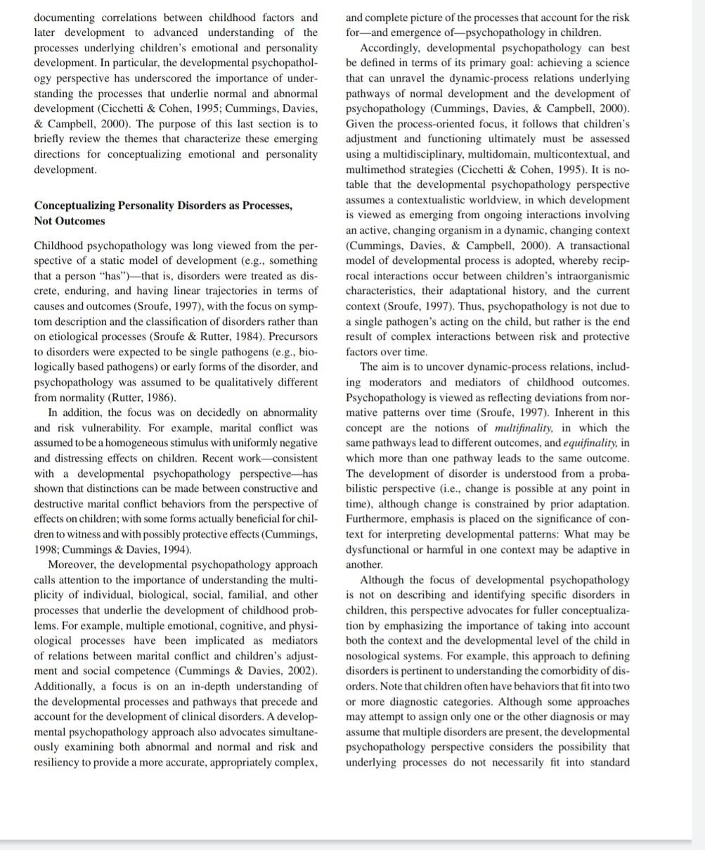 Solved documenting correlations between childhood factors | Chegg.com
