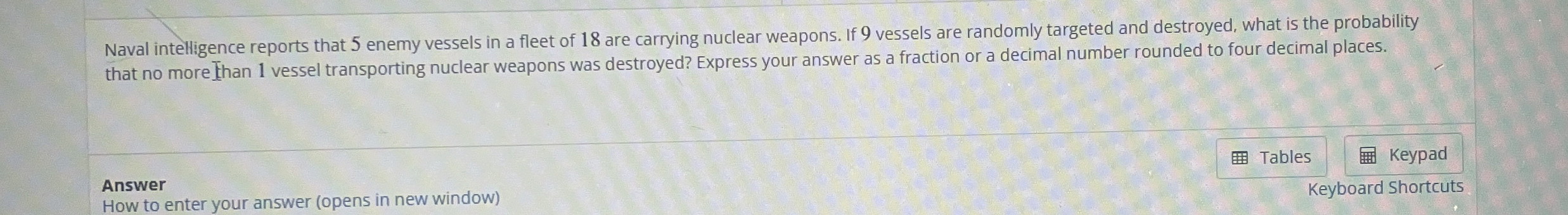 Solved Naval intelligence reports that 5 ﻿enemy vessels in a | Chegg.com