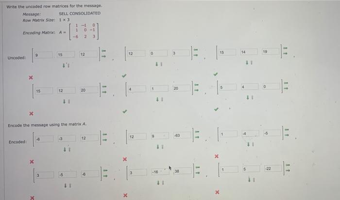 Solved Write the uncoded row matrices for the message. | Chegg.com