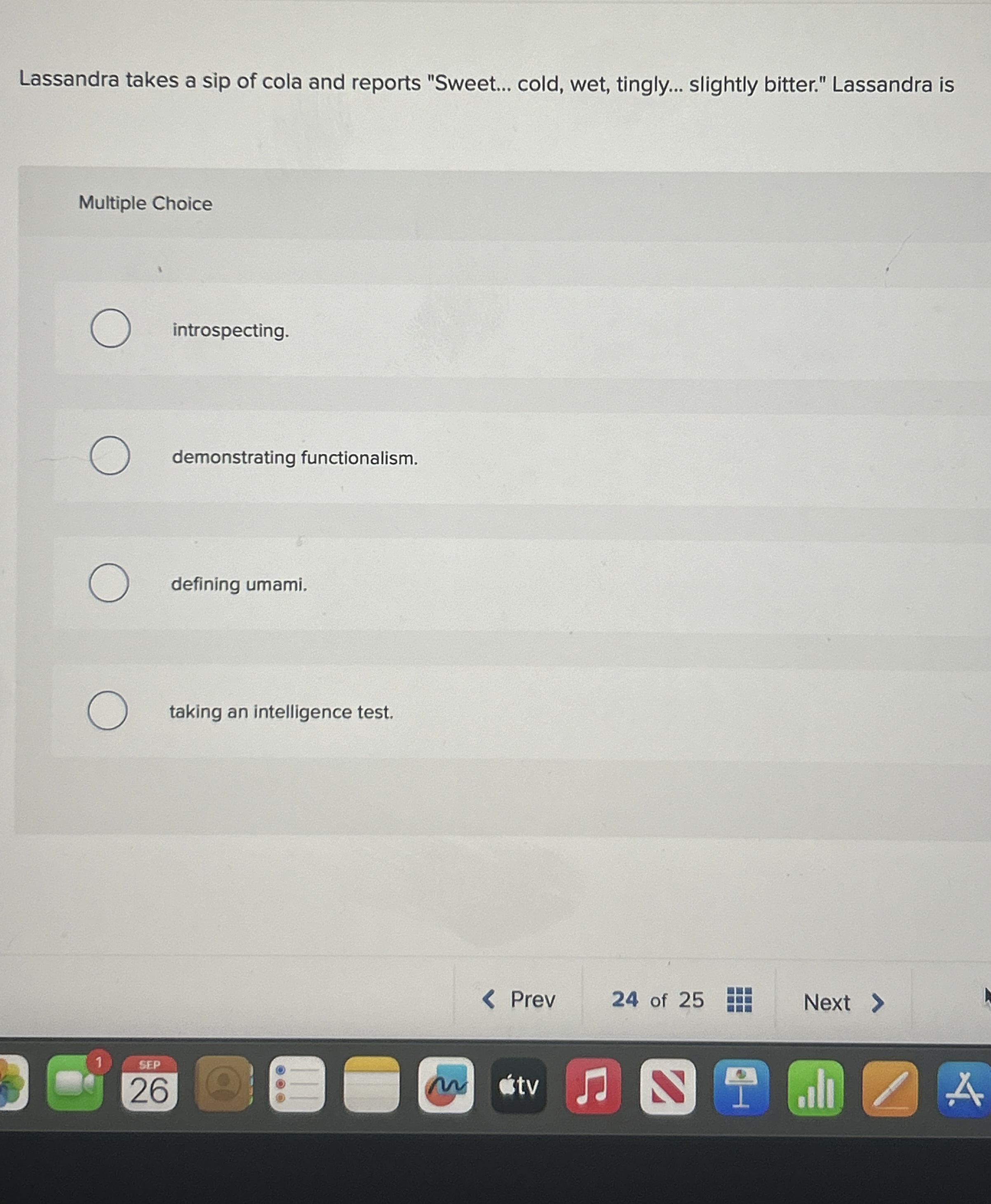 Solved Lassandra takes a sip of cola and reports "Sweet... | Chegg.com