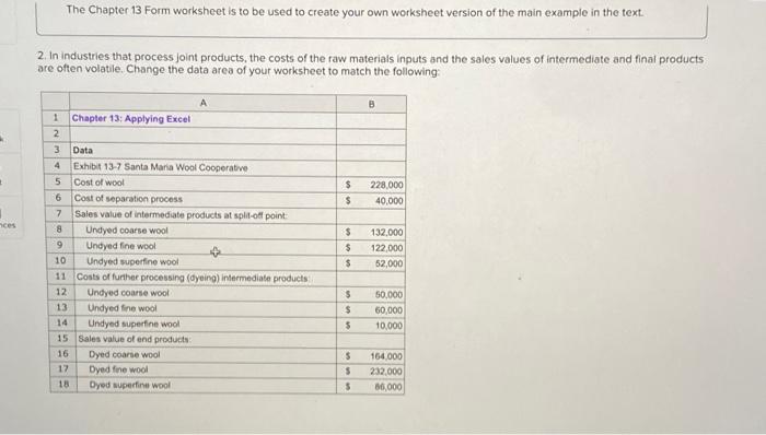 Solved The Chapter 13 Form worksheet is to be used to create | Chegg.com