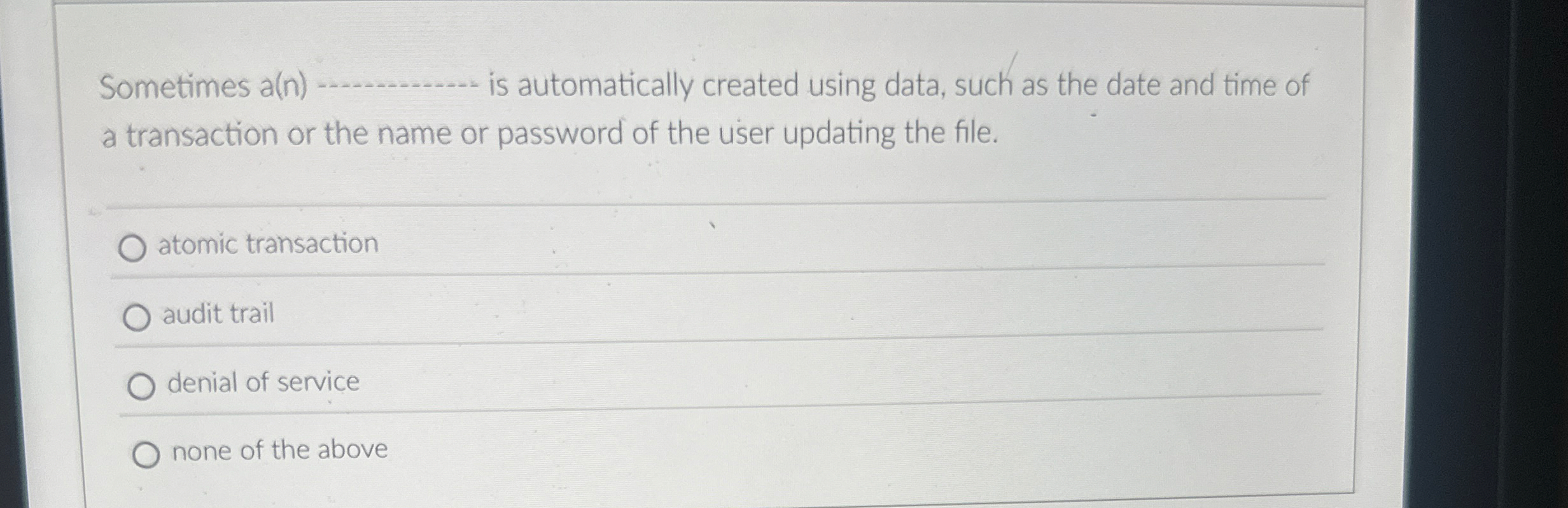 Solved Sometimes a(n) q, ﻿is automatically created using | Chegg.com