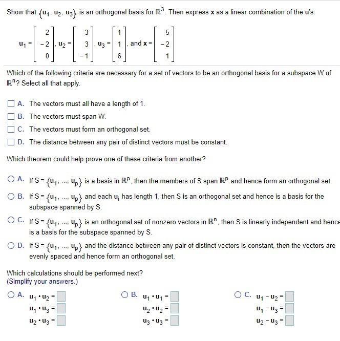 Solved Show that (41, 42, 43) is an orthogonal basis for R3. | Chegg.com