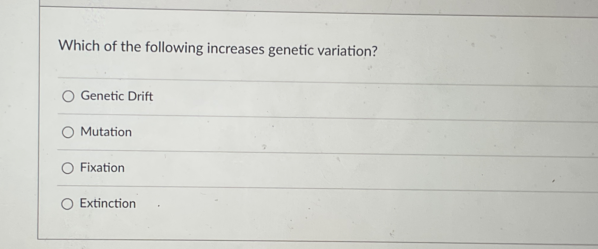 Solved Which of the following increases genetic | Chegg.com