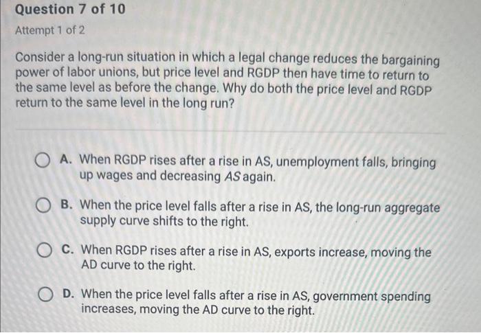 Solved Consider a long-run situation in which a legal change | Chegg.com