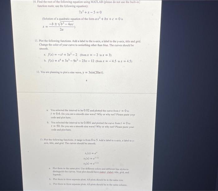 Solved 10. Find the root of the following equation using | Chegg.com