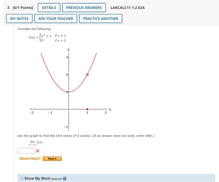 Solved Consider the following. f(x)={x2+10 if x =1 if x=1 | Chegg.com