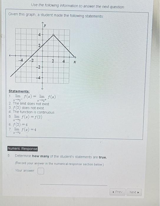 Solved Given this graph, a student made the following | Chegg.com