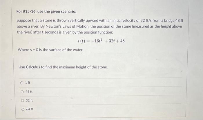 Solved For #15-16, use the given scenario: Suppose that a | Chegg.com