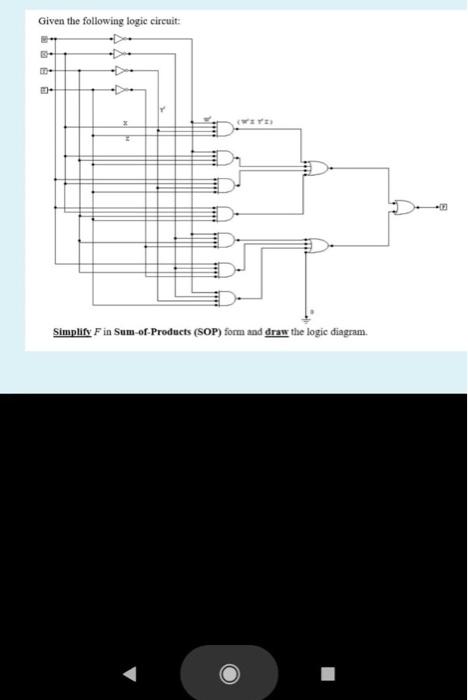 Solved Given the following logic circuit: -10 Simplify Fin | Chegg.com