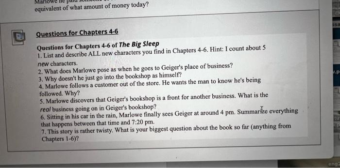 Questions for Chapters 4-6 Questions for Chapters 4-6 | Chegg.com