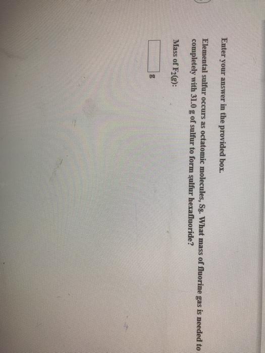 Solved Enter your answer in the provided box. Elemental | Chegg.com
