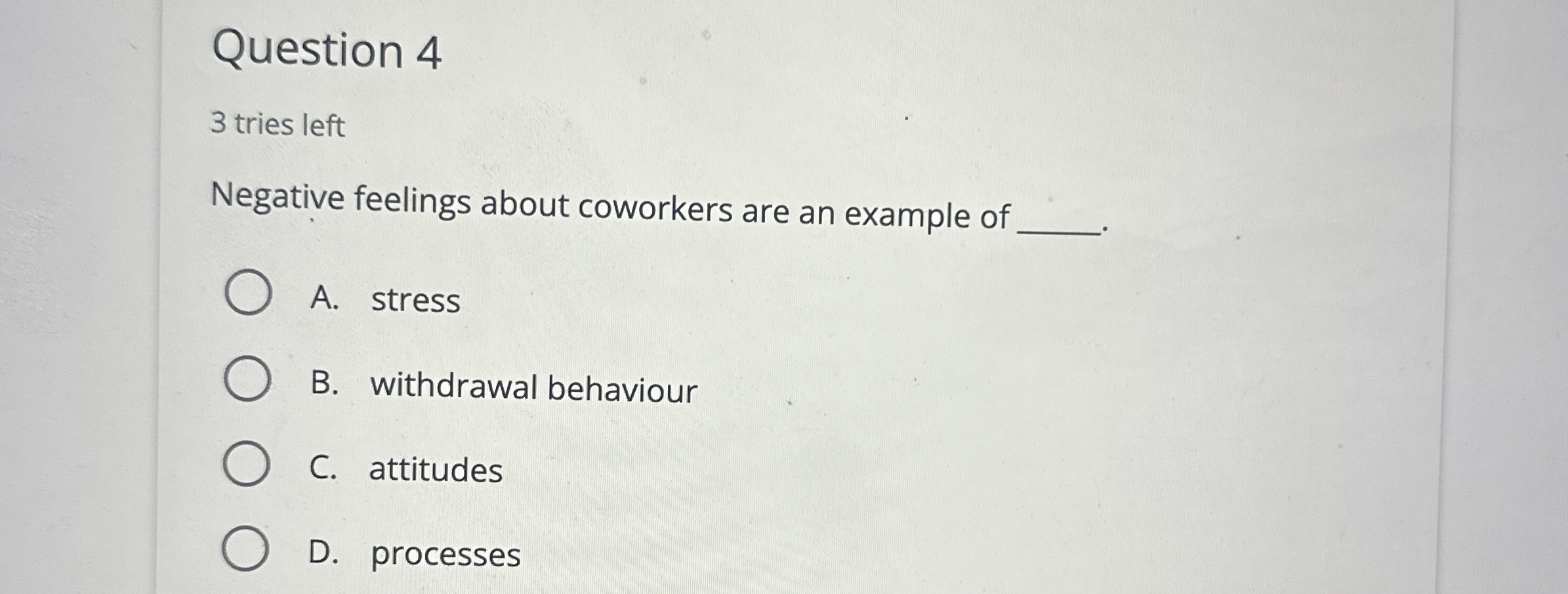 Solved Question 43 ﻿tries leftNegative feelings about | Chegg.com