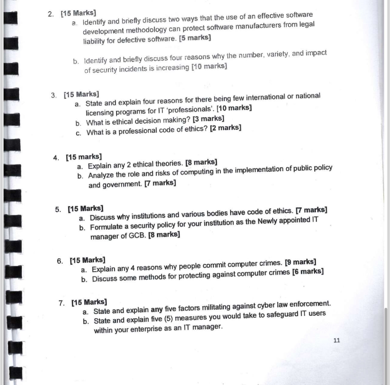 Solved [15 ﻿Marks]a. ﻿Identify and briefly discuss two ways | Chegg.com